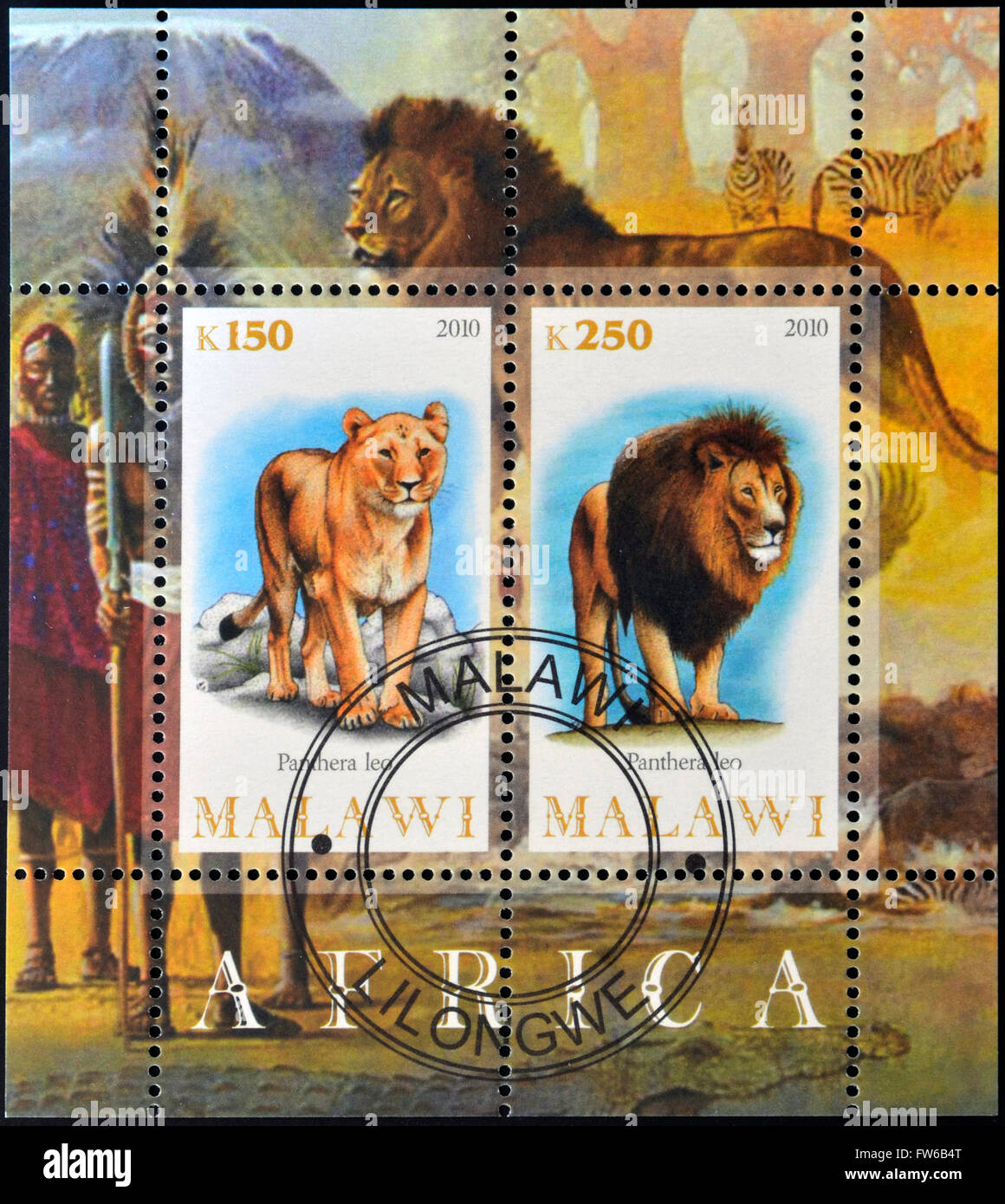Lion stamps hi-res stock photography and images - Alamy