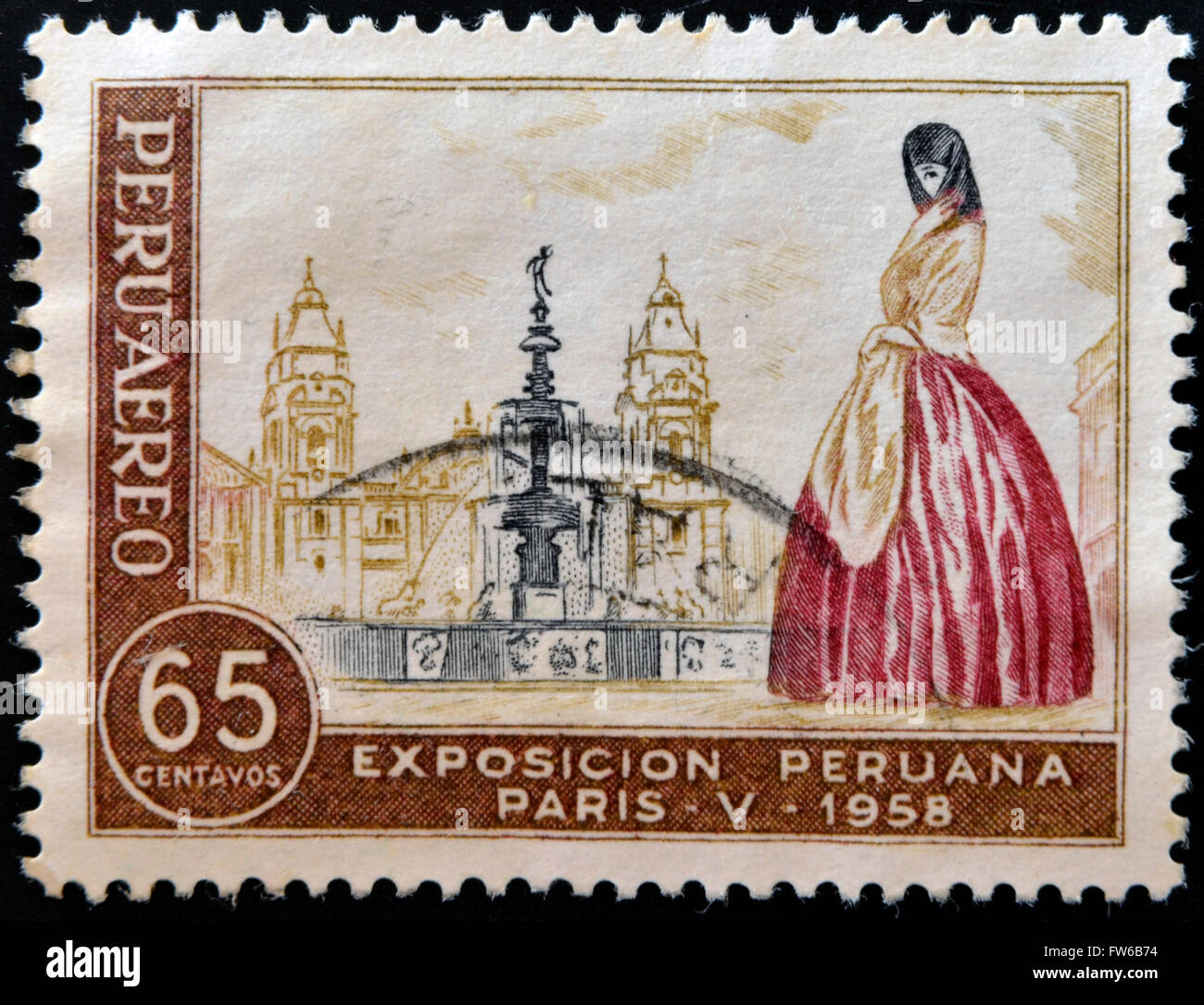 PERU - CIRCA 1958: A stamp printed in Peru dedicated to Peruvian ...