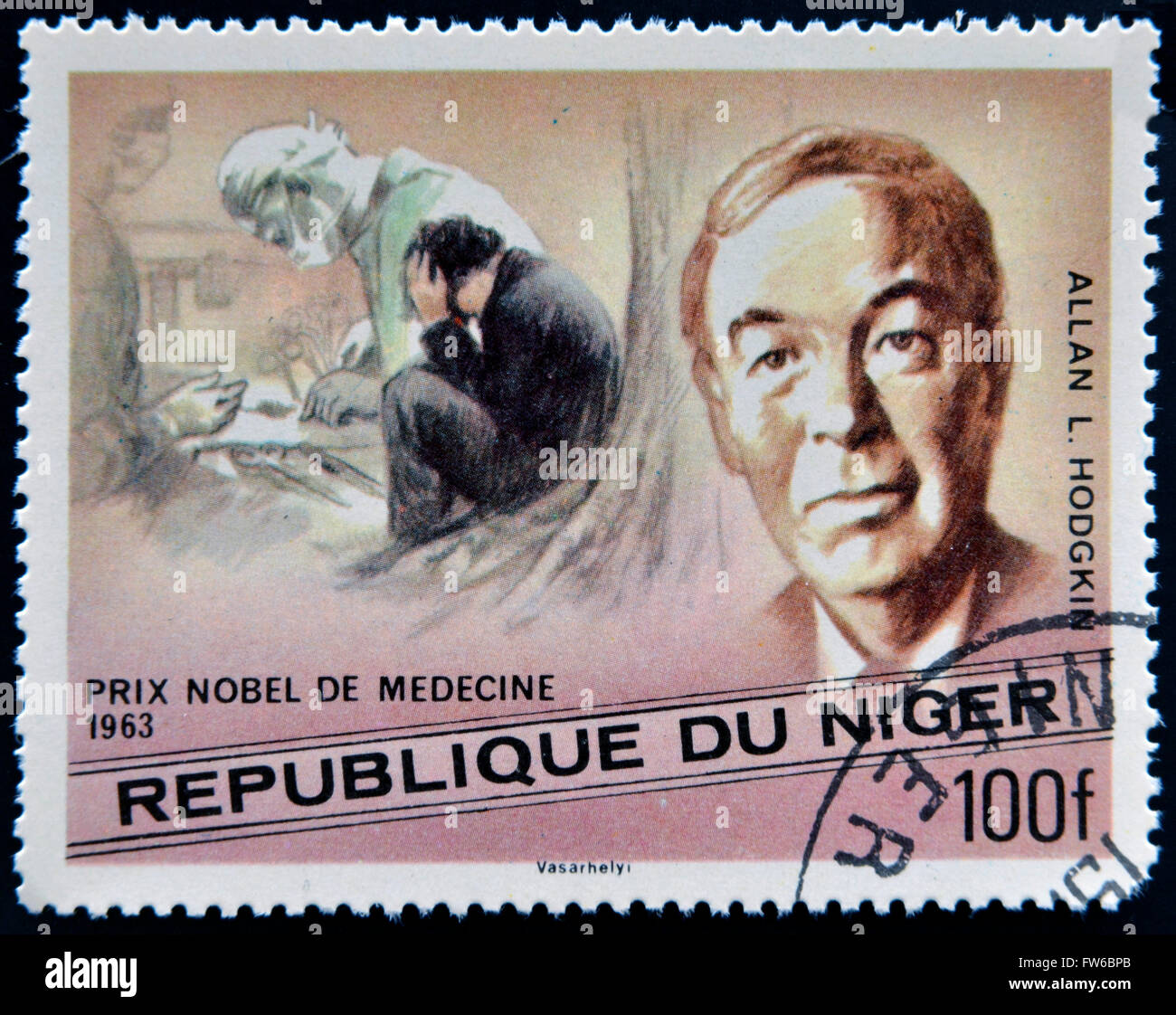 NIGER - CIRCA 1977: A stamp printed in Niger shows Nobel Prize in ...
