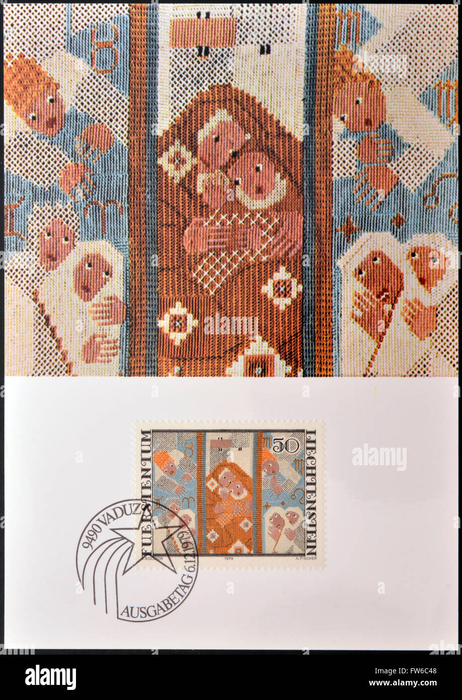 LIECHTENSTEIN - CIRCA 1979: A stamp printed in Liechtenstein dedicated ...