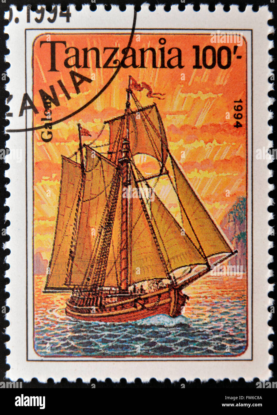 TANZANIA - CIRCA 1994: A stamp printed in Tanzania shows image of a ...