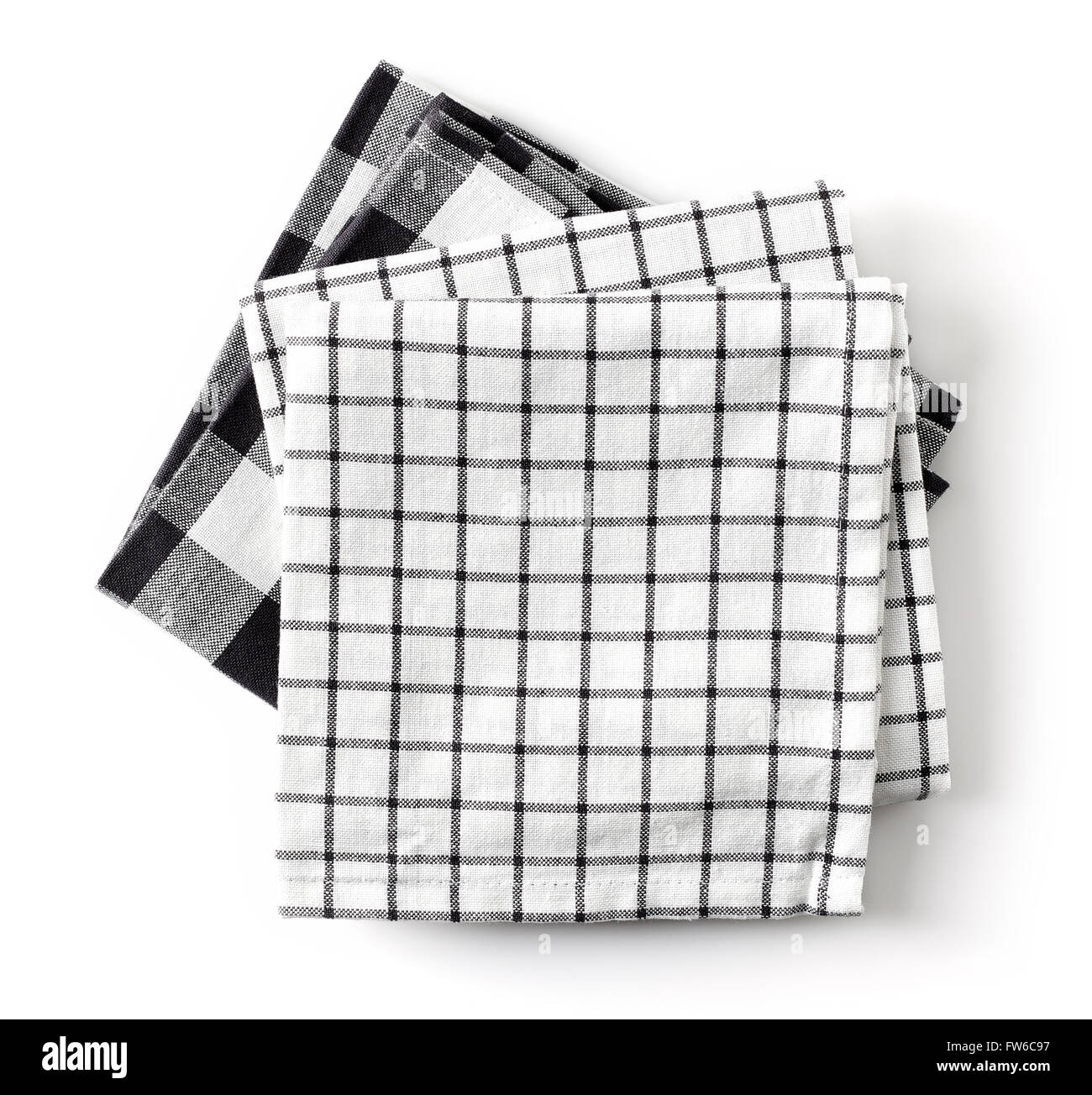 Kitchen towels isolated on white background, top view Stock Photo - Alamy