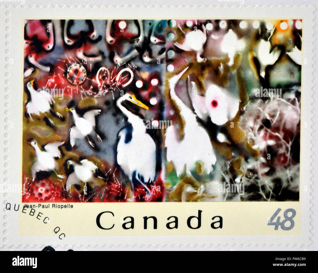 CANADA - CIRCA 2003: A stamp printed in Canada shows an abstract work ...