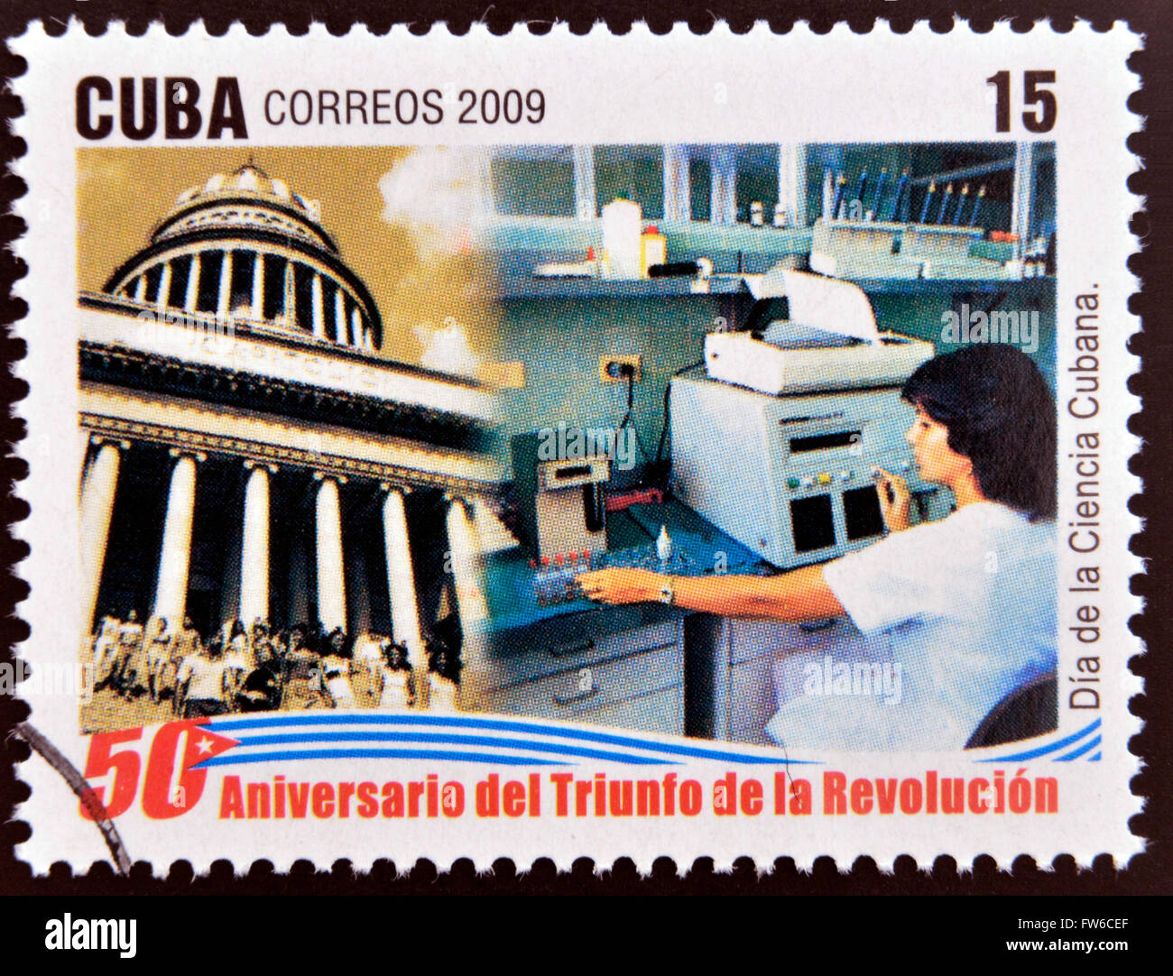 CUBA - CIRCA 2009: A stamp printed in cuba dedicated to 50 anniversary ...