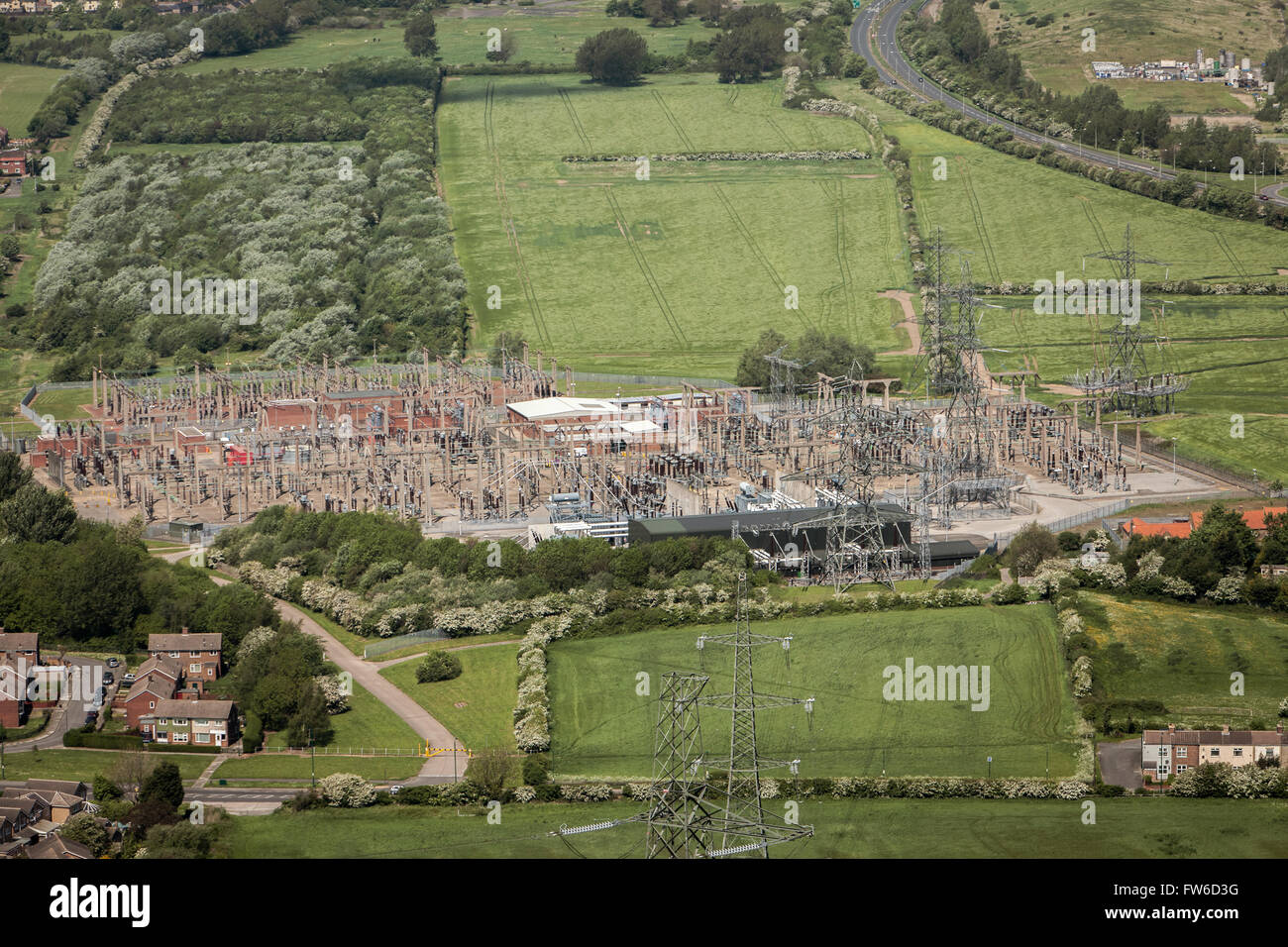 Electrical Substation from Eston Nab, Cleveland, England Stock Photo ...