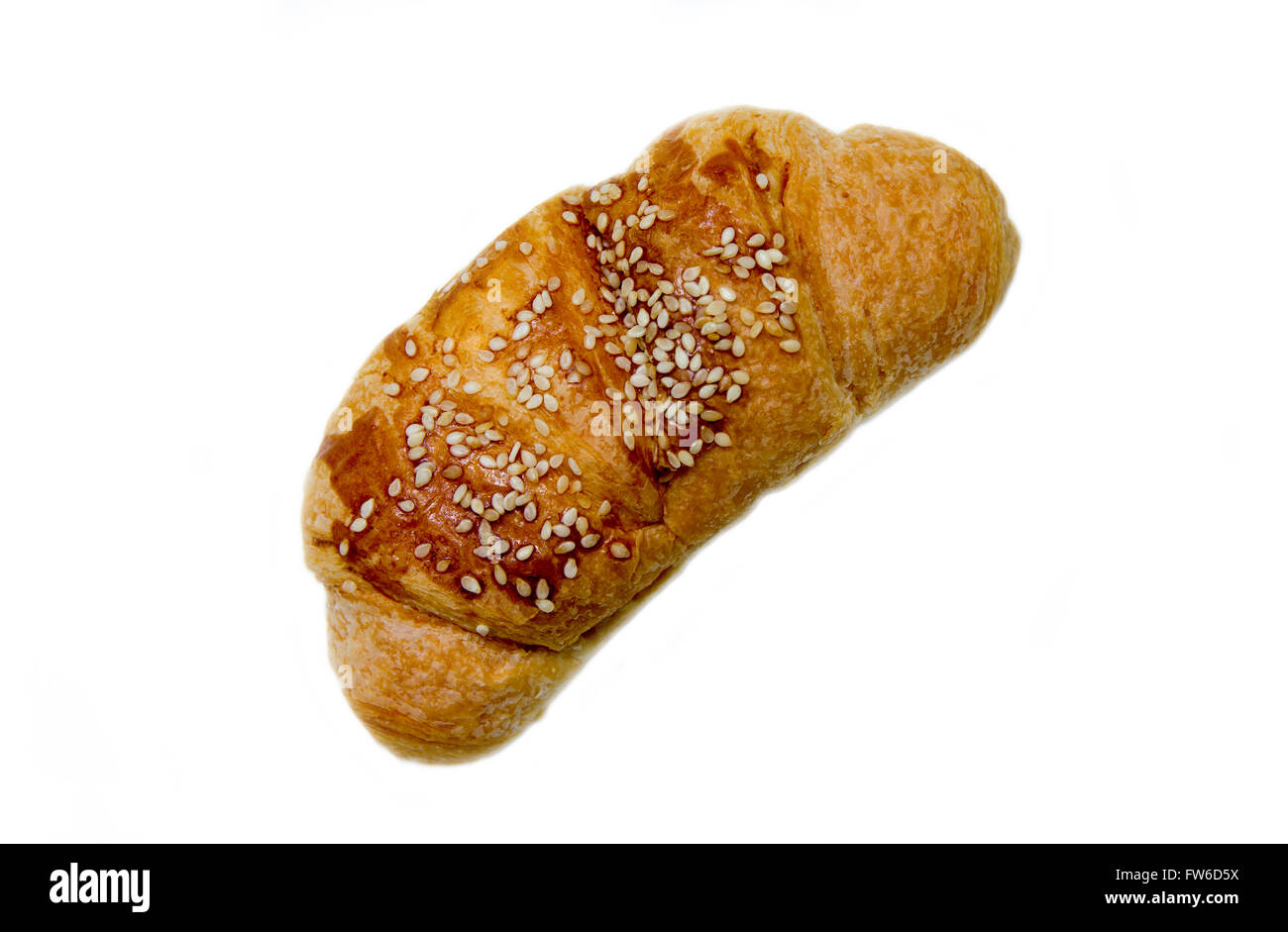 Salted croissant on a white background seen from above Stock Photo - Alamy
