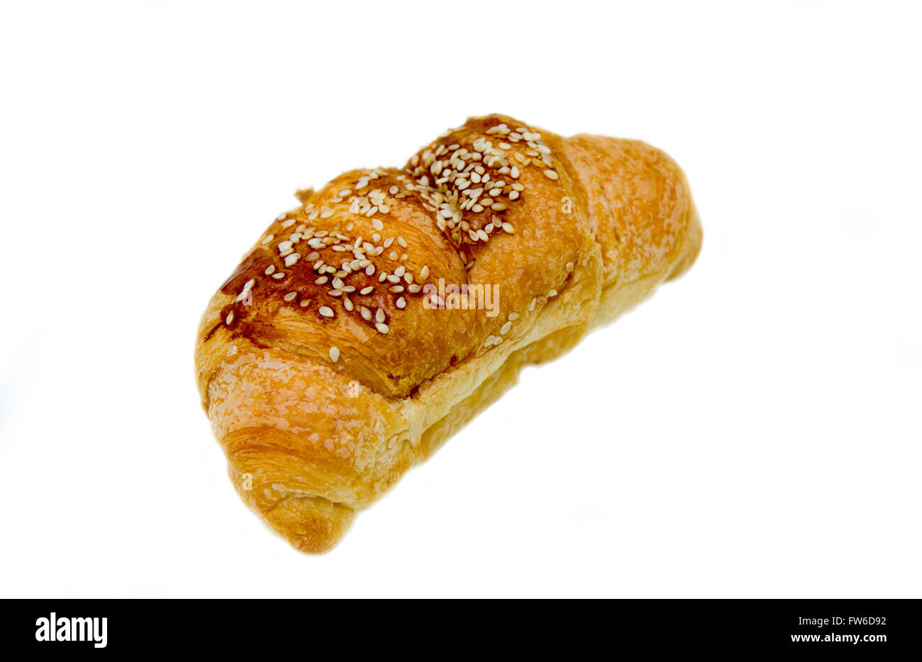 Salty croissant isolated on a white background Stock Photo - Alamy