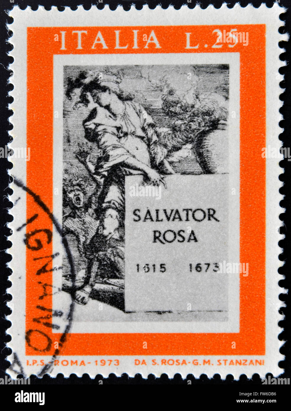 ITALY - CIRCA 1973: a stamp printed in Italy shows Title Page for Book ...