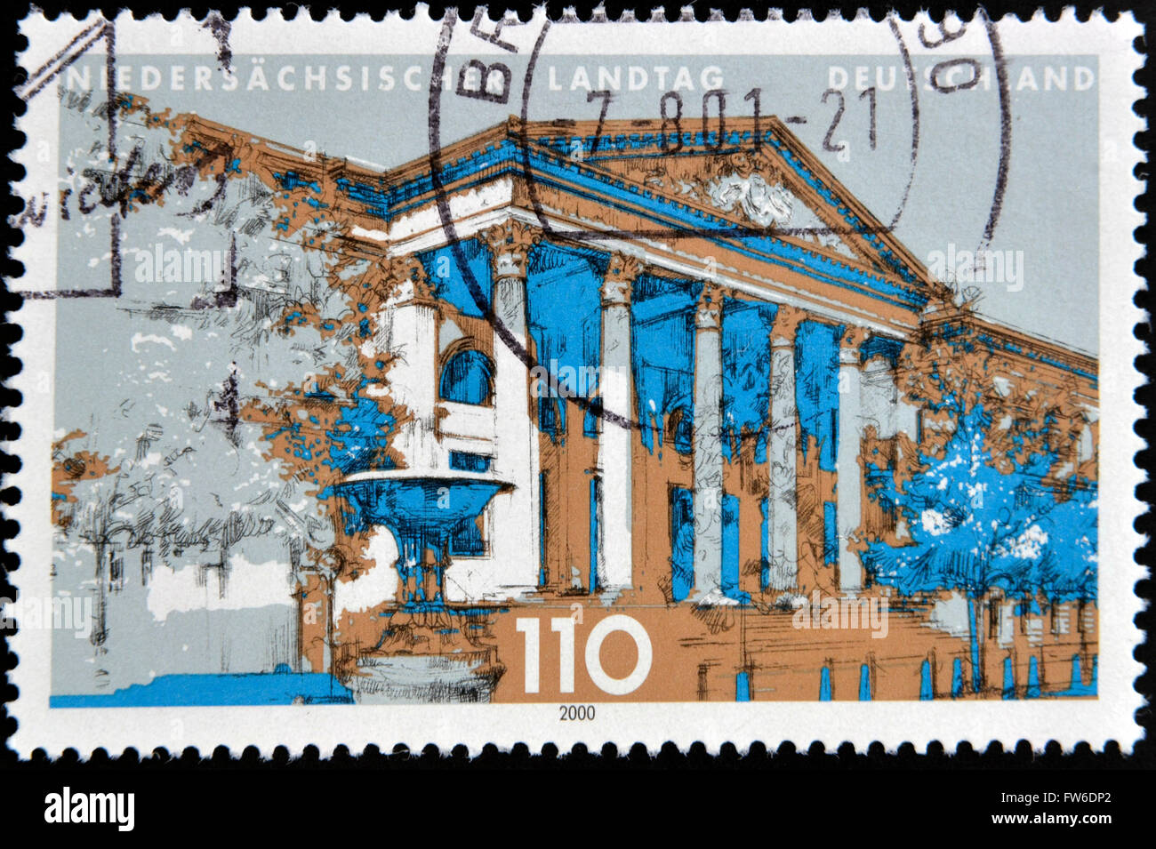 GERMANY - CIRCA 2000: A stamp printed in Germany shows Landtag of Lower ...
