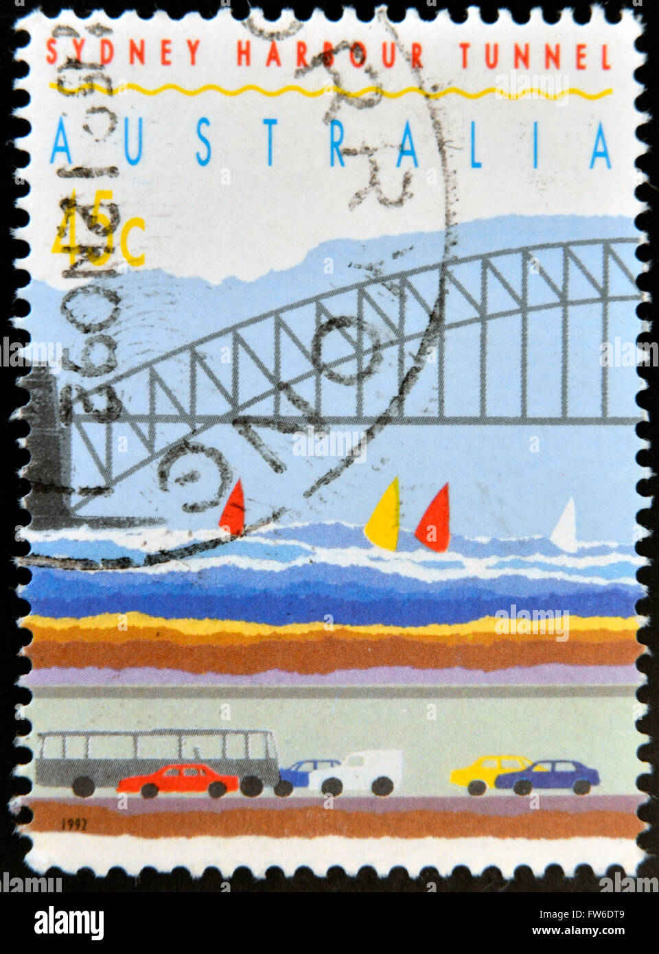 AUSTRALIA - CIRCA 1992: a stamp printed in Australia shows Sydney ...