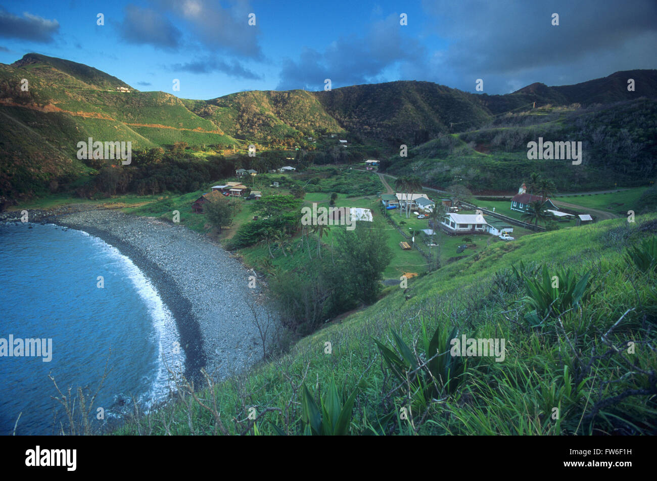 Overview of the Small Town of Kahakuloa, Maui, Hawaii, U.S.A Stock ...