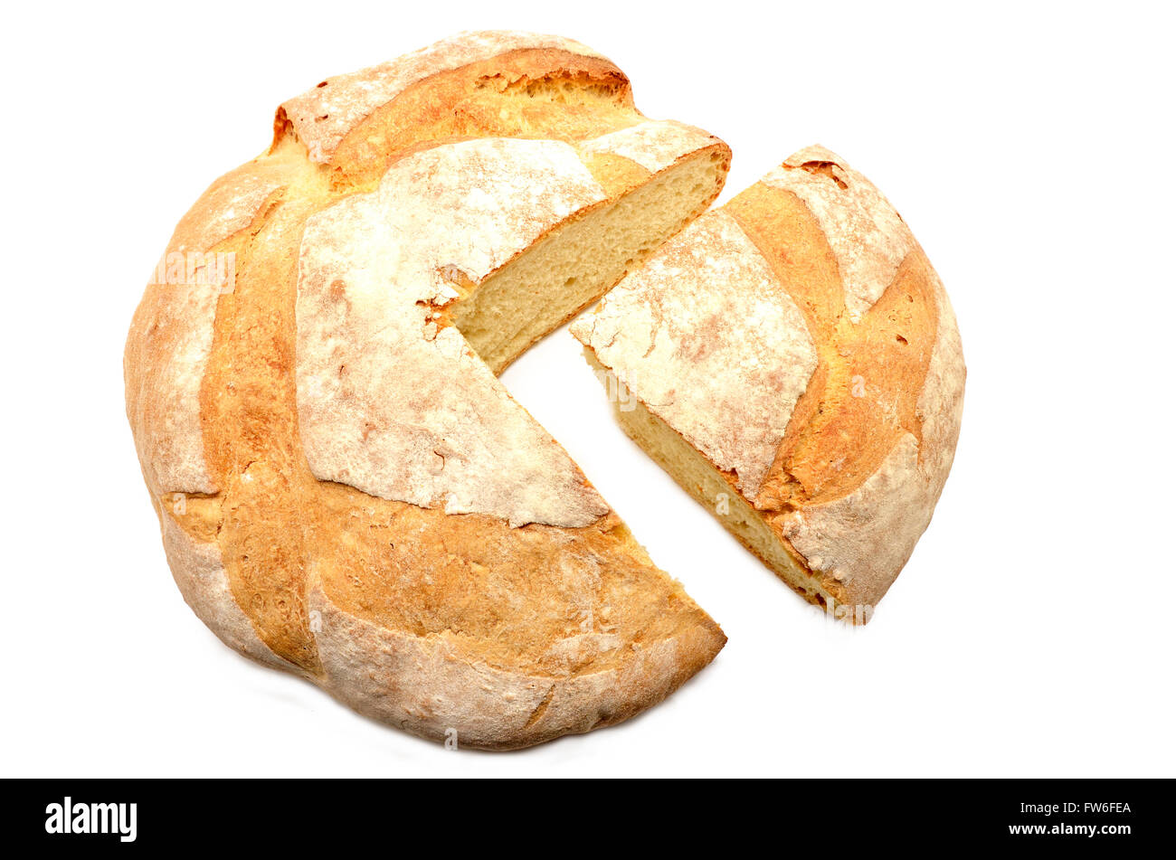 loaf of bread broken Stock Photo - Alamy