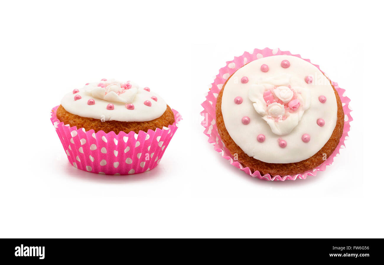 Cupcake with sugar flower Cut Out Stock Images & Pictures - Alamy
