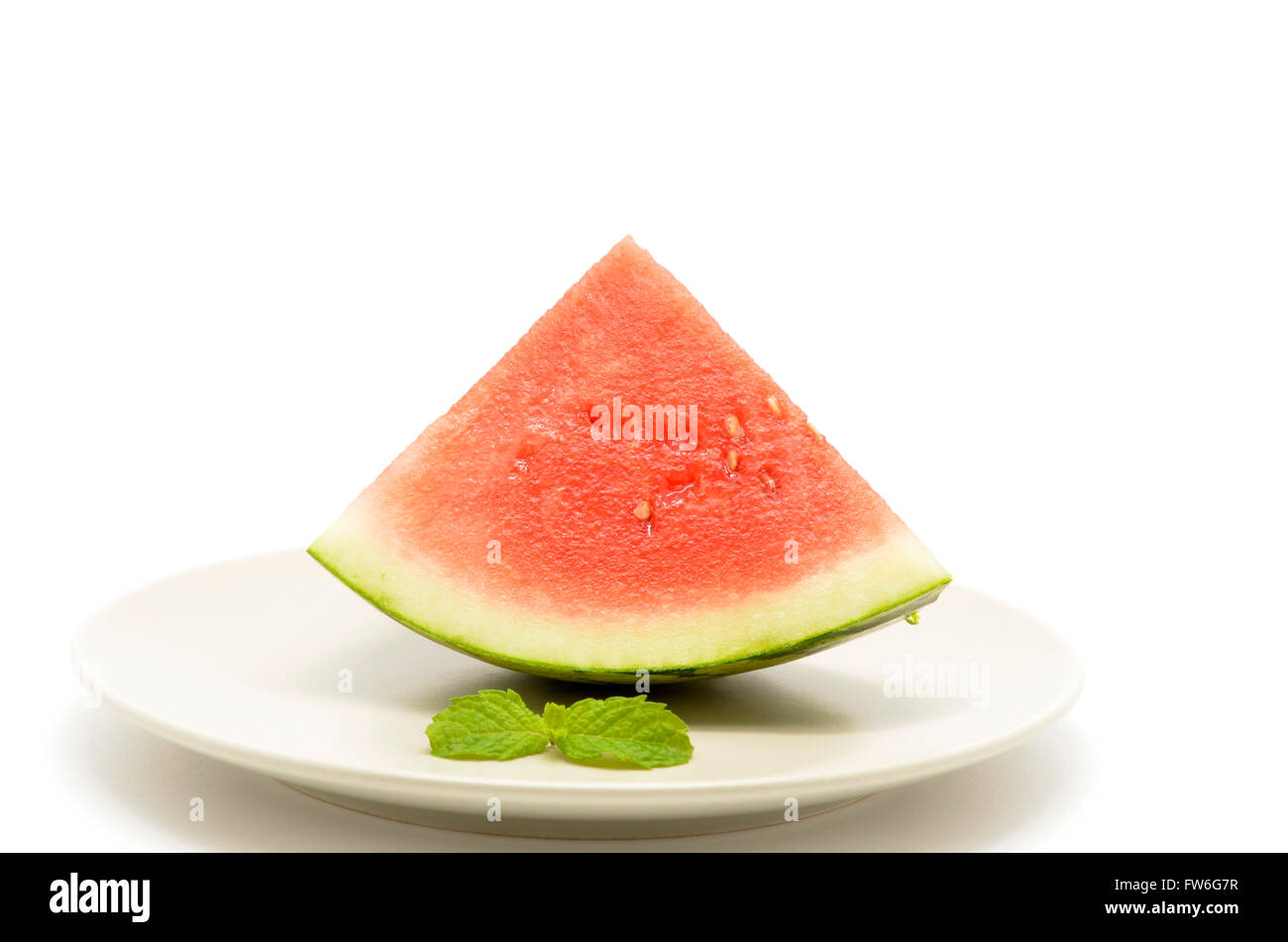 slice of watermelon with a triangle shaped on plate Stock Photo - Alamy