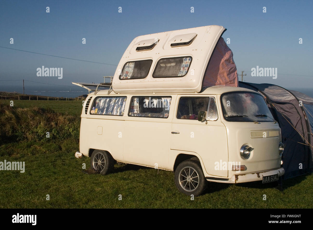 camping at Trevedra Stock Photo - Alamy