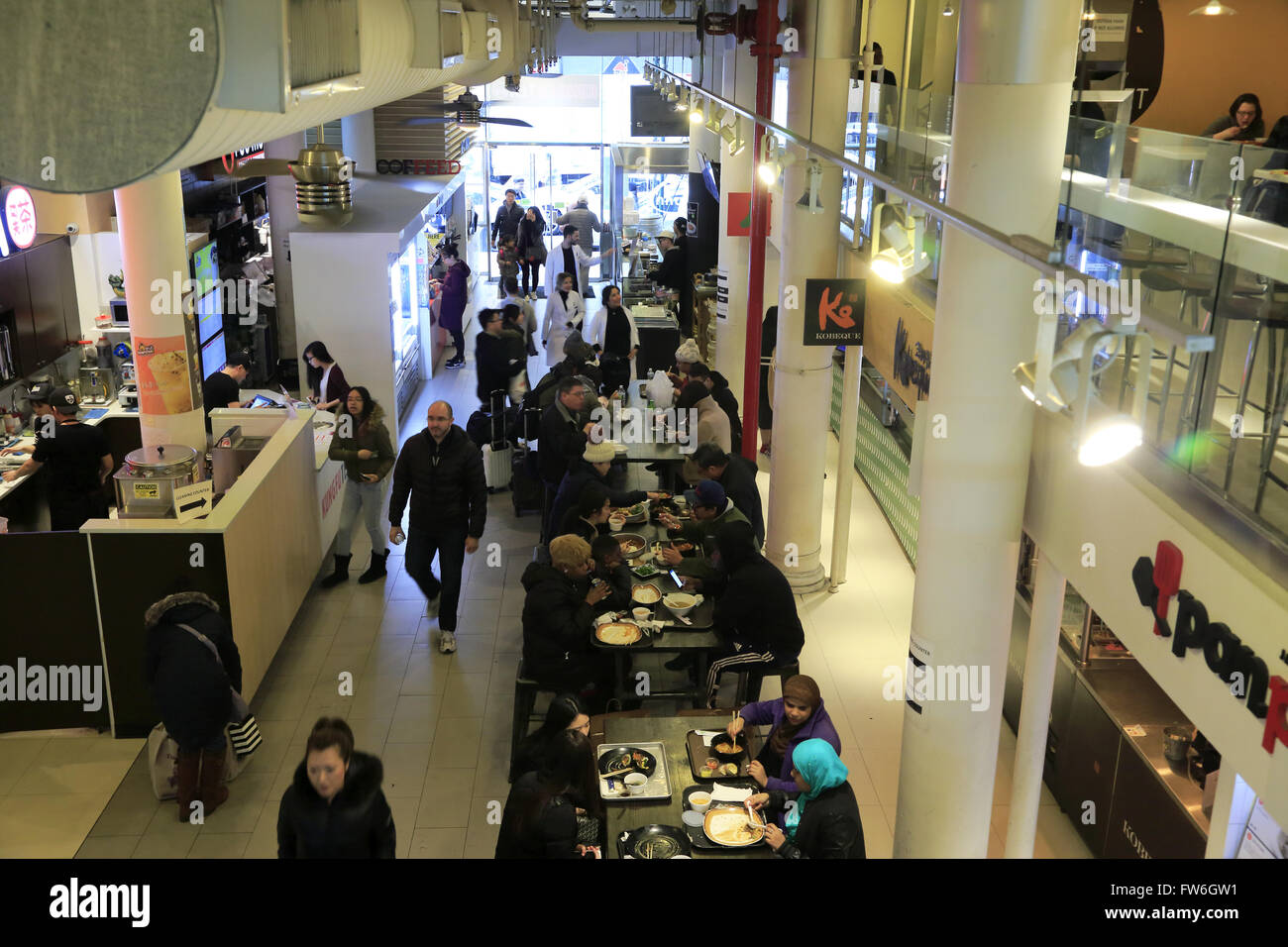 Interior view of Food Gallery 32 in Koreatown,Manhattan, New York City ...
