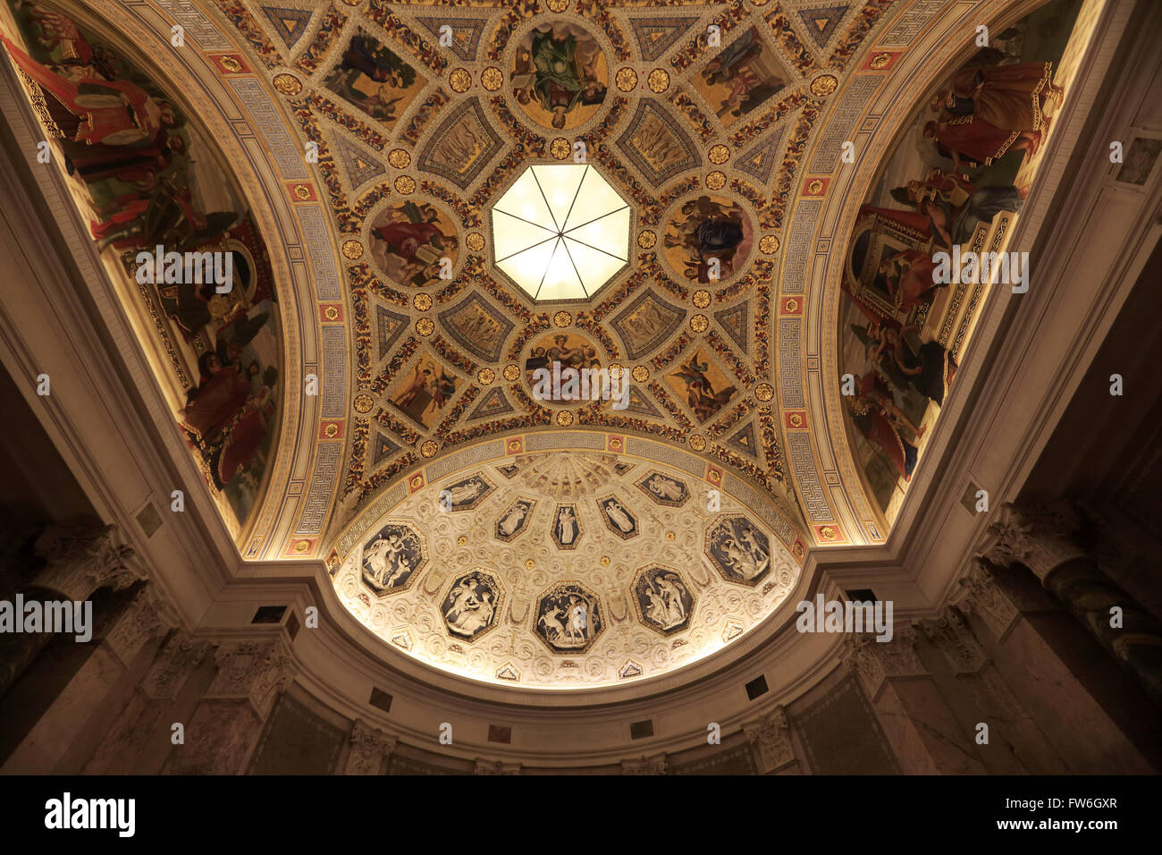 The celling of Rotunda of the Morgan Library & Museum. Manhattan, New ...