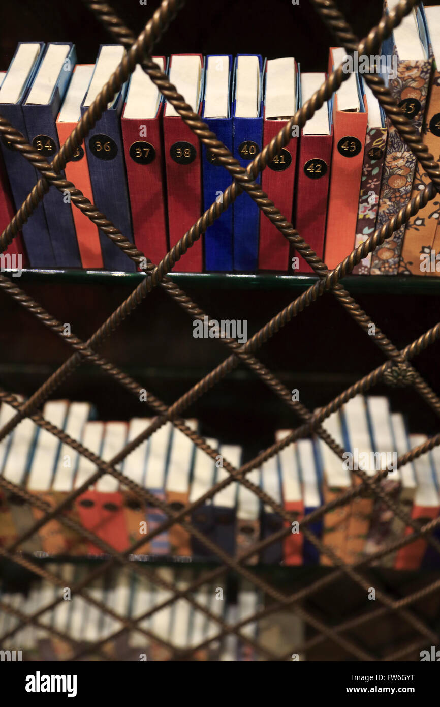 Miniature antique book collection in Morgan Library & Museum, Manhattan ...