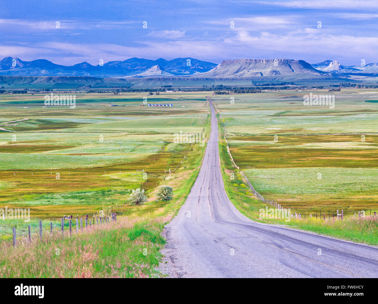 road heading towards crown butte and the sun river valley from the ...