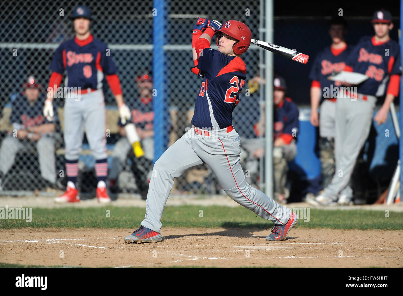 Baseball player hitting ball hi-res stock photography and images - Alamy