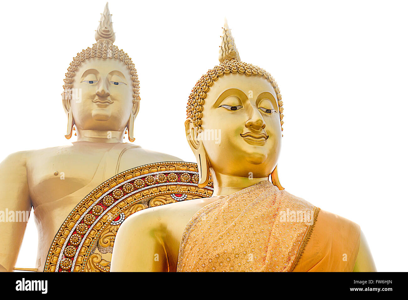 The first close-up Buddha Statue, Isolated, white background Stock ...