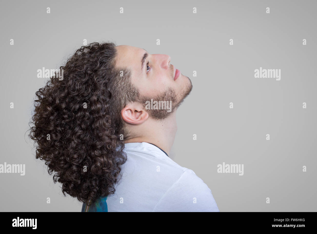 Boy looking up Stock Photo - Alamy