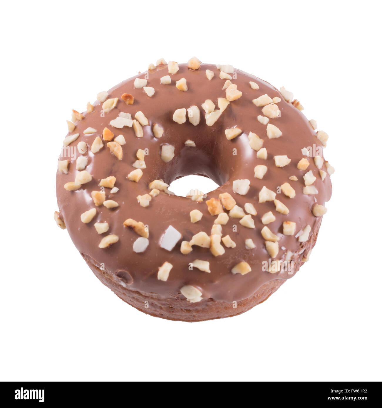 Donut in chocolate with nuts Stock Photo - Alamy