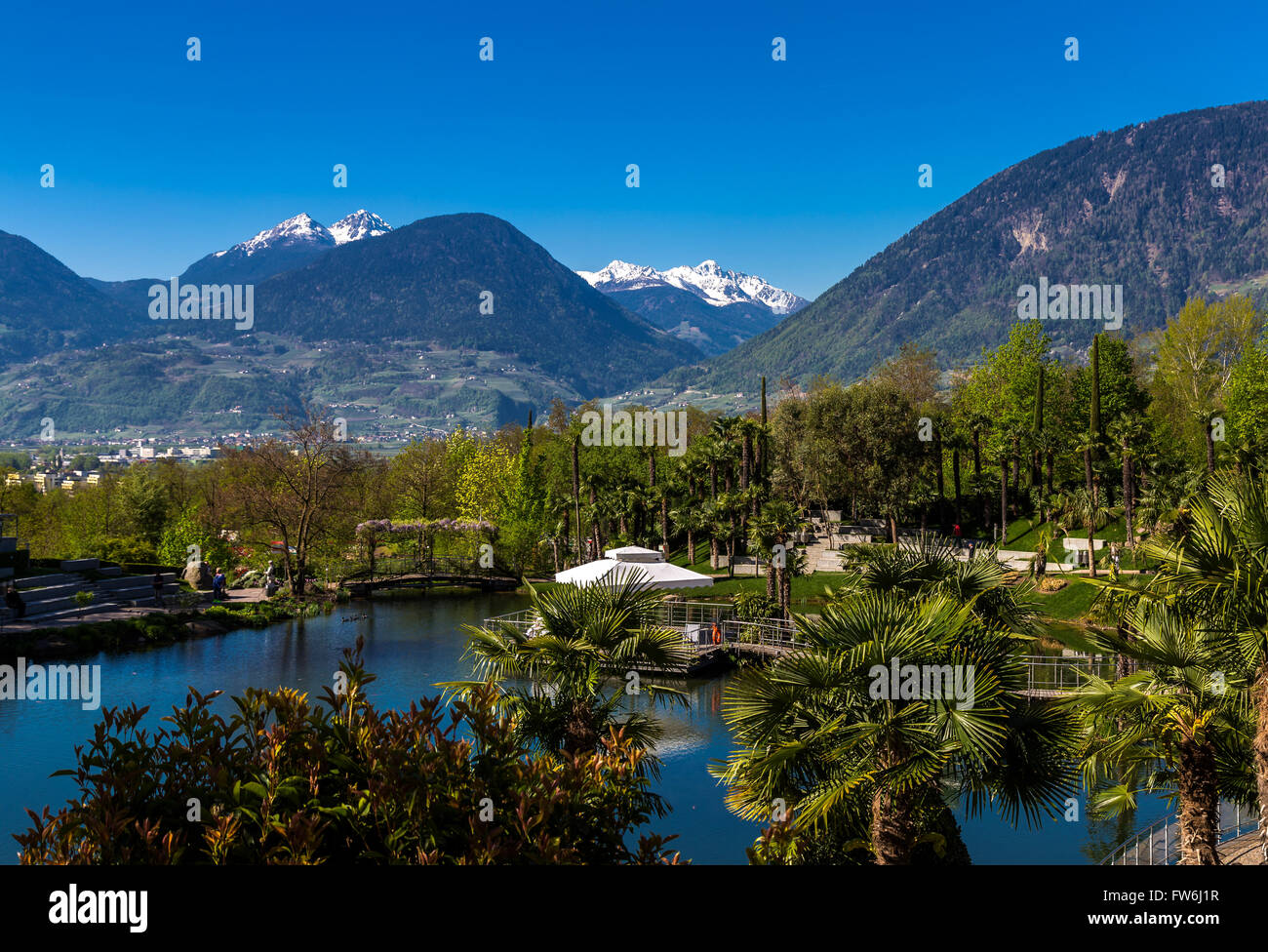 View from Trauttmansdorff castle, Meran, South Tyrol Stock Photo - Alamy