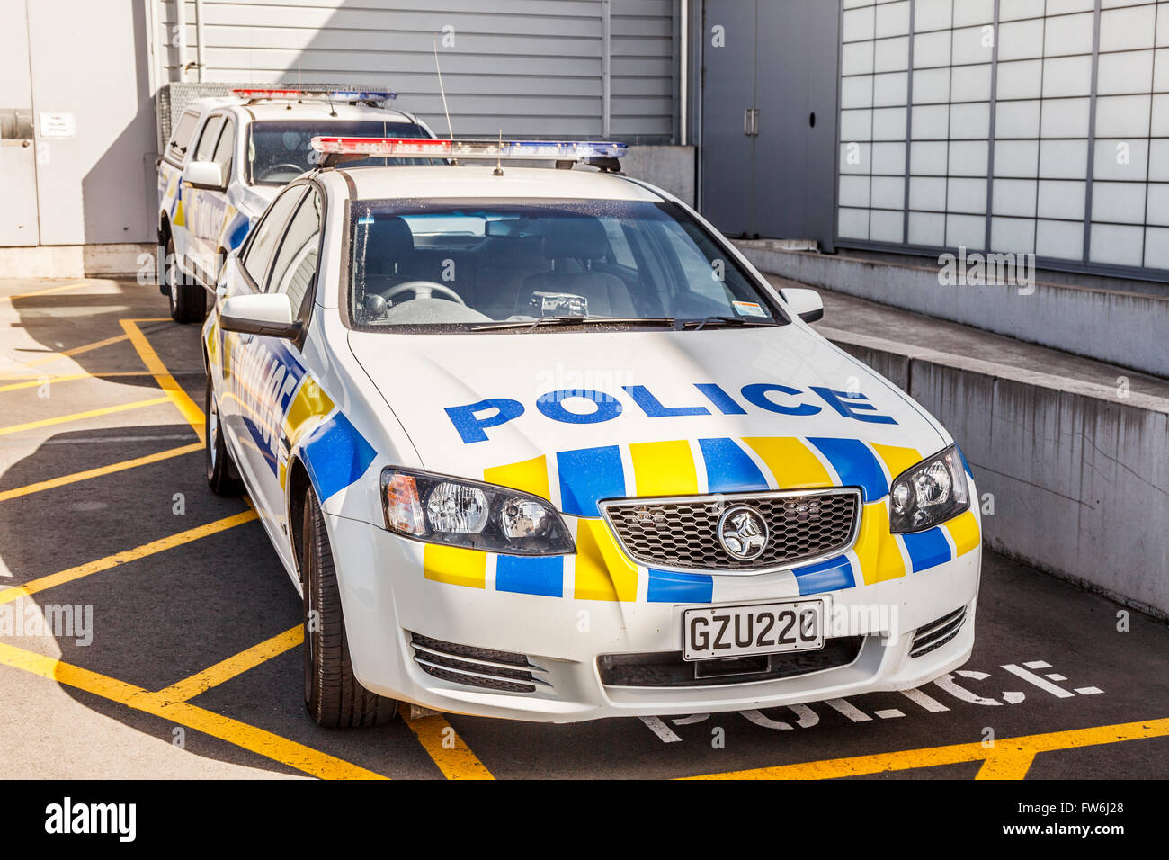 Police vehicle,Christchurch,Canterbury,South Island,New Zealand,Oceania ...
