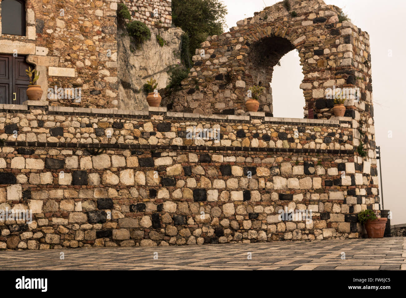 Medieval castle at castelmola hi-res stock photography and images - Alamy
