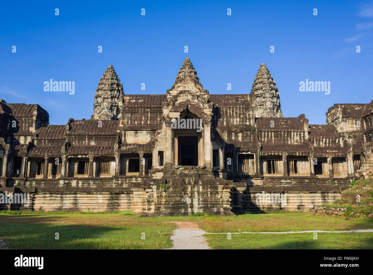 Morning view of historical architecture ruins of ancient religious ...