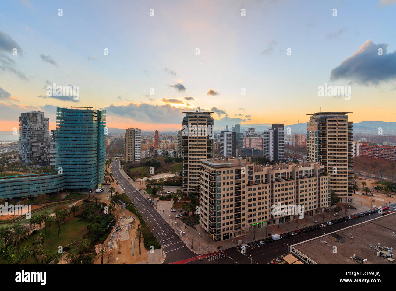 Barcelona downtown skyline hi-res stock photography and images - Alamy