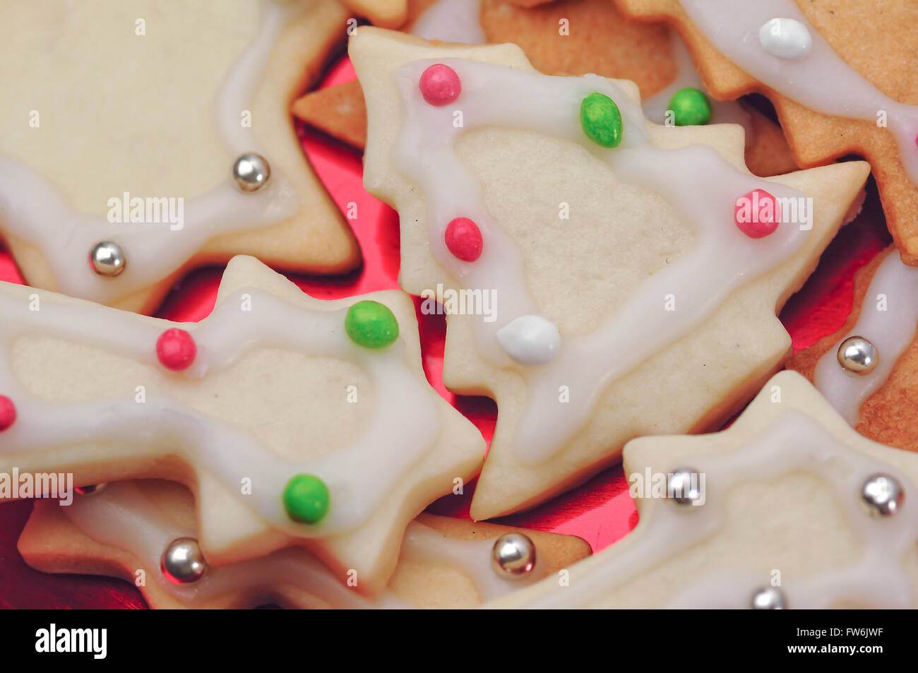 Homemade Christmas biscuits with glaze Stock Photo - Alamy