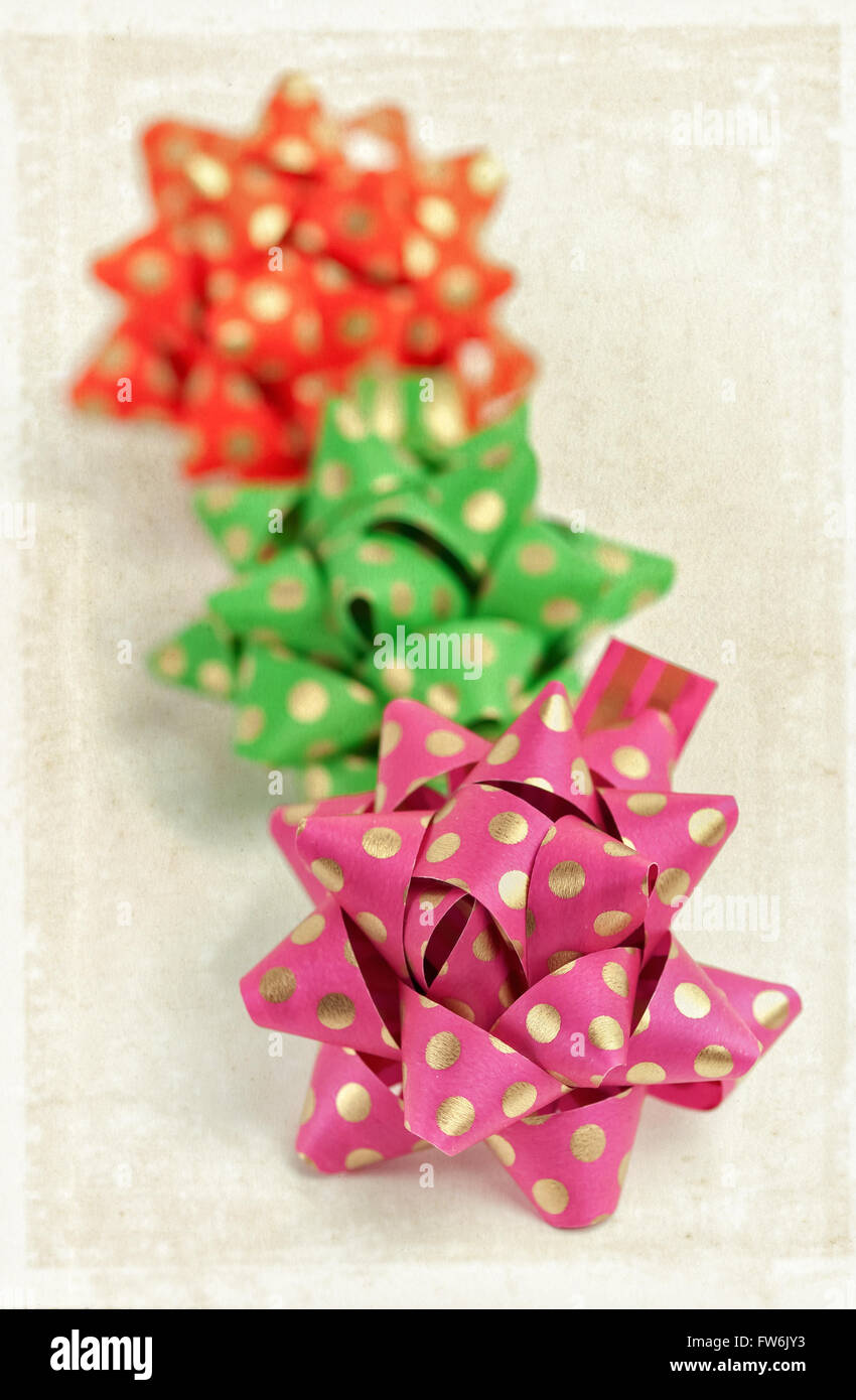 Colorful bows on vintage background Stock Photo - Alamy