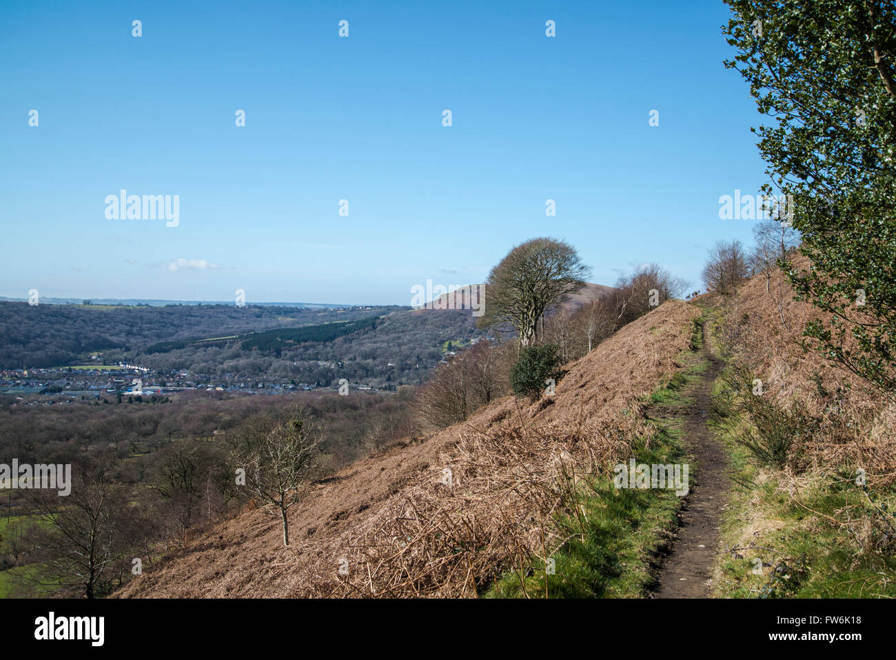 A steep path climbing the side of a mountain in South Wales Stock Photo ...