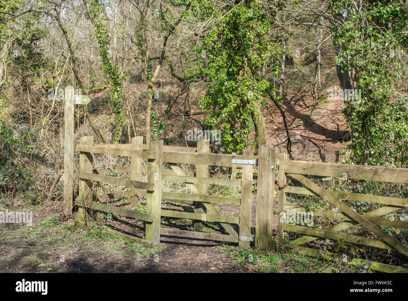 A public footpath and a kissing gate Stock Photo - Alamy