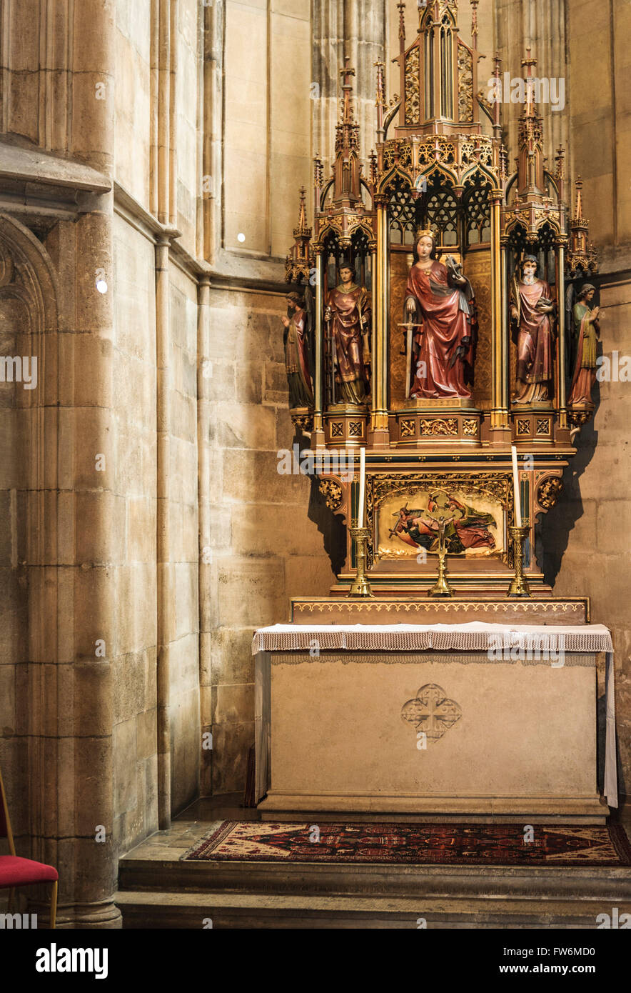Altar, Mozart chapel: St StephanÕs Cathedral, Stephansdom. Austrian ...