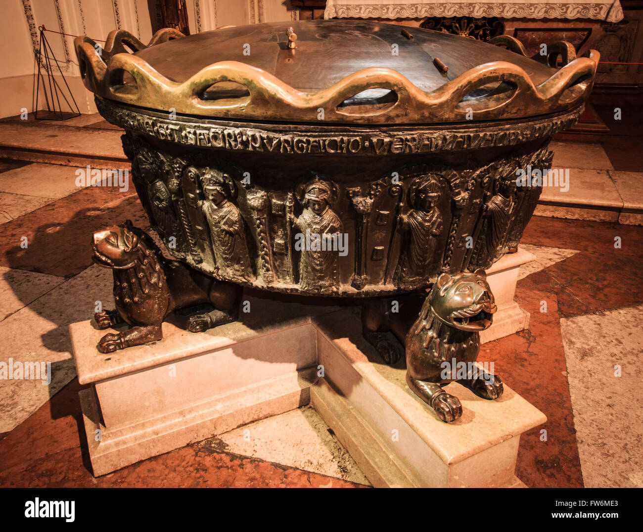 Mozart baptismal font. The baptismal font in which composer Wolfgang ...
