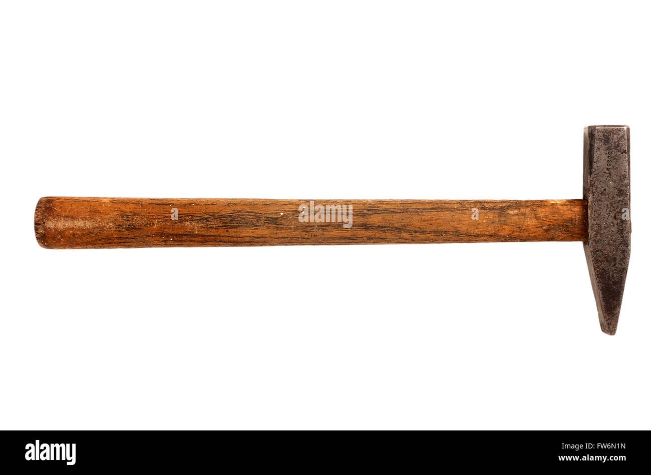 simple hammer with a wooden handle on a white background cutout Stock ...