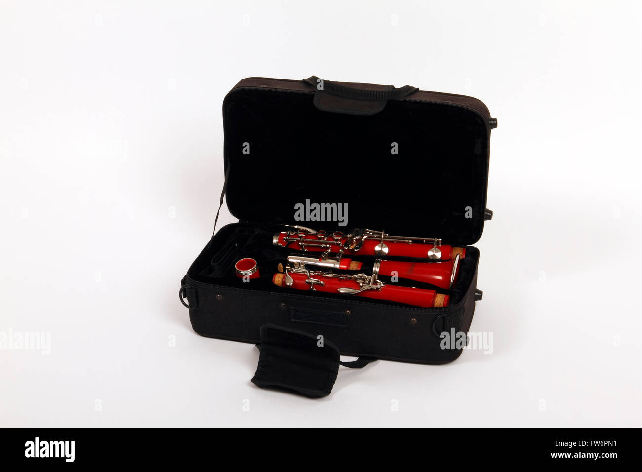 Red B flat clarinet in a case, made by Windsor Stock Photo - Alamy