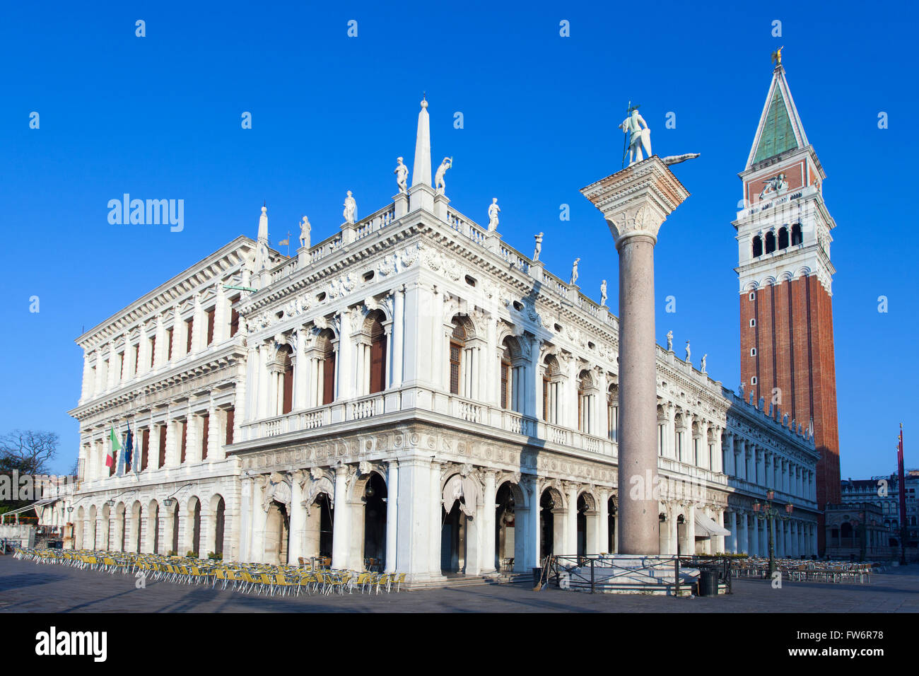 San Marco - The Zecca of Venice and St. Mark's Campanile Stock Photo ...