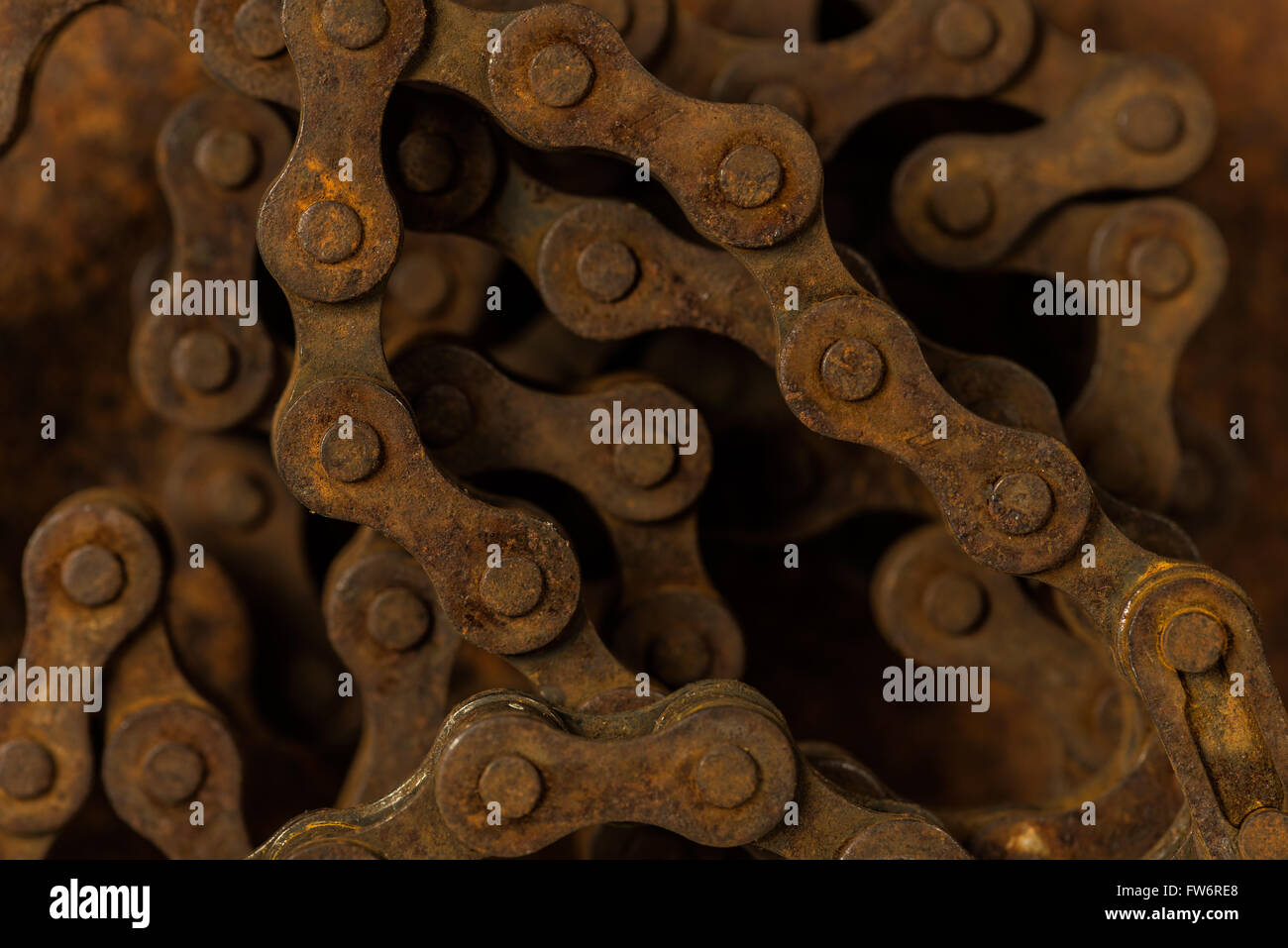 steel iron movable broken rusty chains failure of strength due to ...