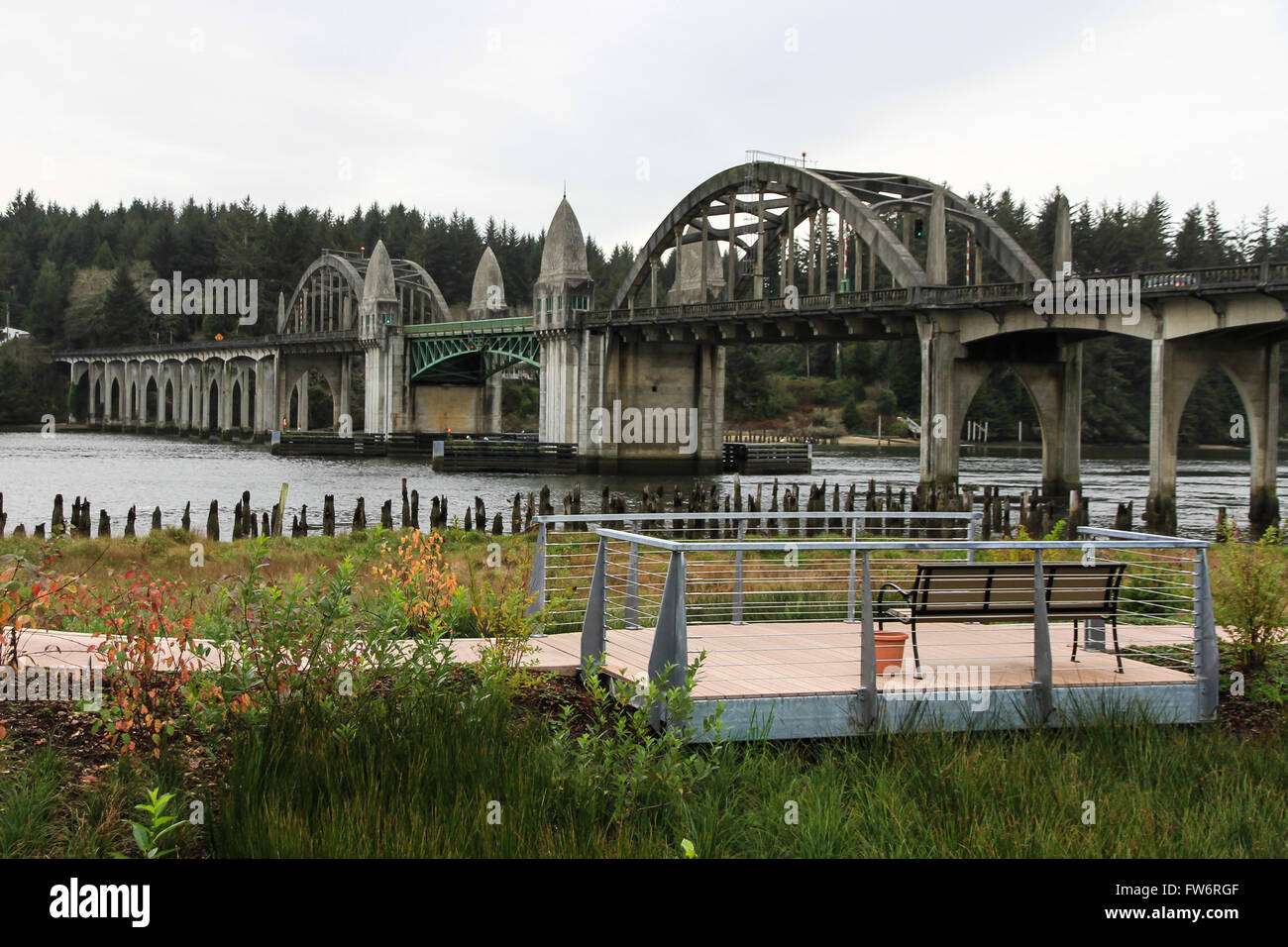 Pacific Coastal Highway (US-101) bridge in Florence Stock Photo - Alamy