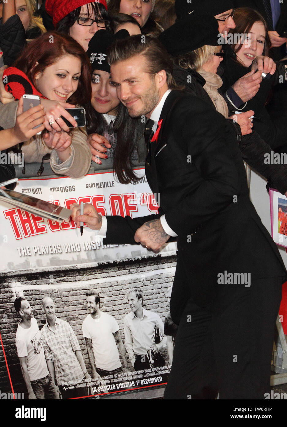 London. UK. David Beckham at the World Premiere of The Class of 92 at ...