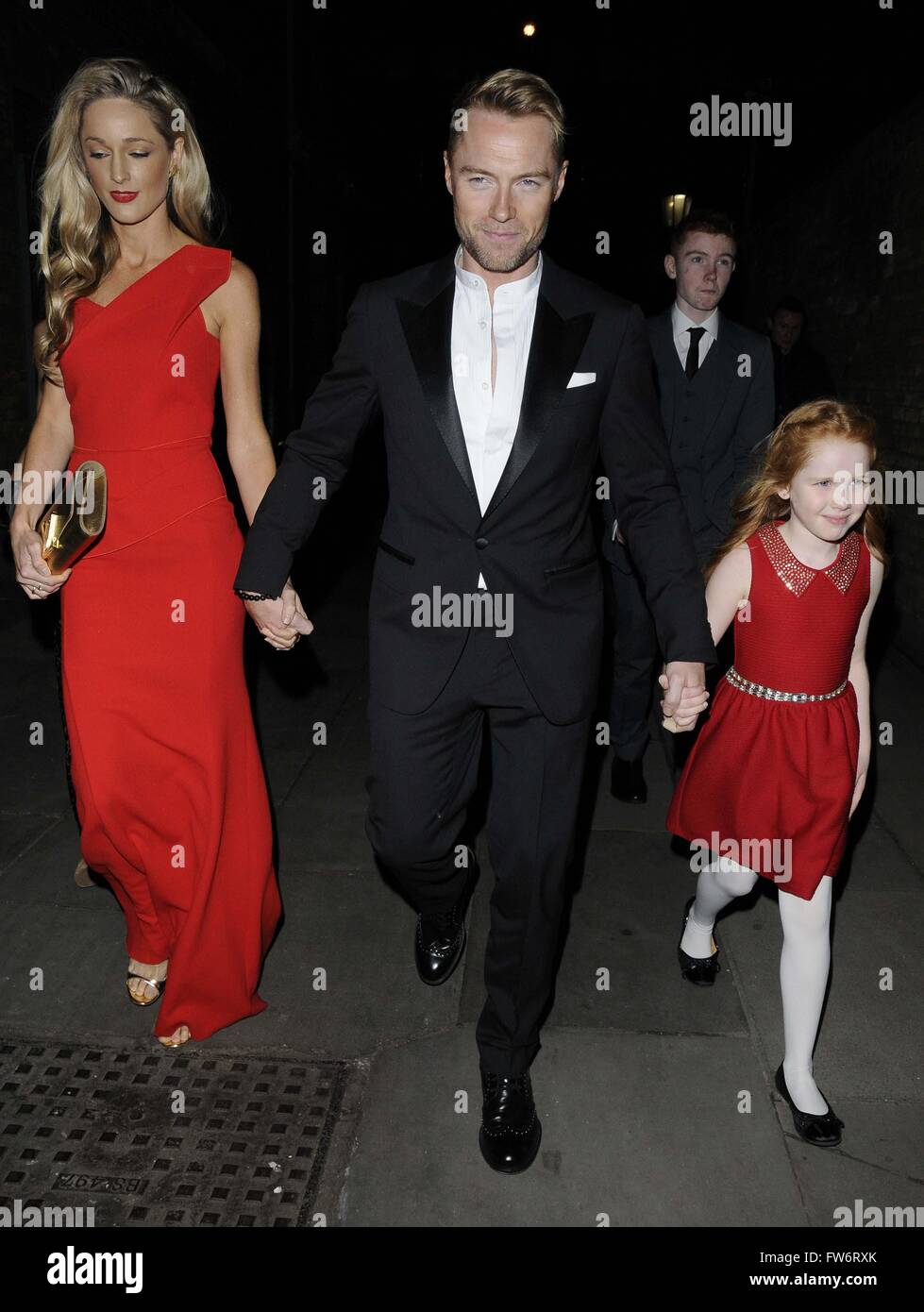 London. 301113. Storm Uechtritz, Ronan Keating and Ali Keating at the ...