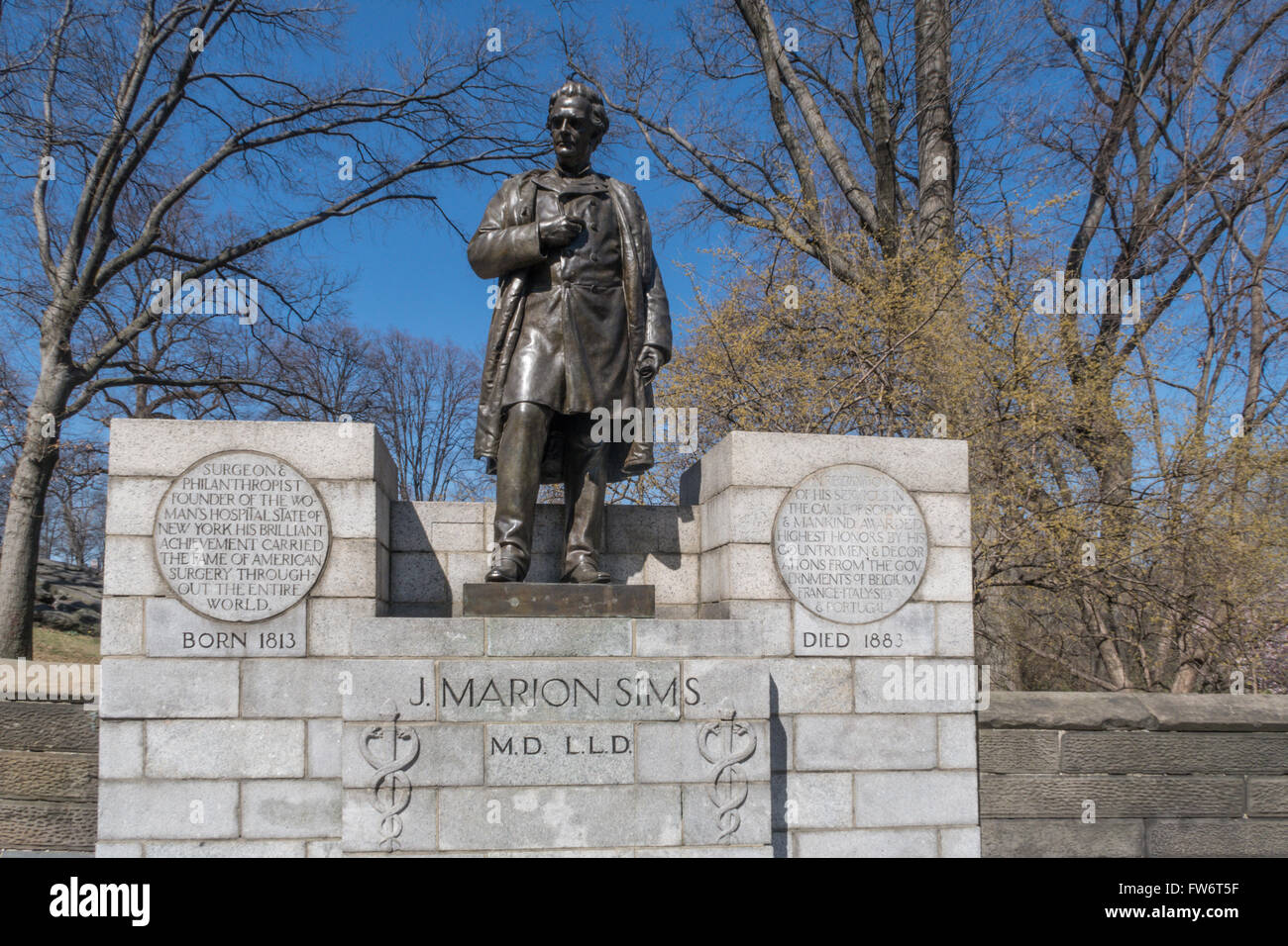 Dr. J. Marion Sims Statue, Central Park, NYC, USA Stock Photo - Alamy
