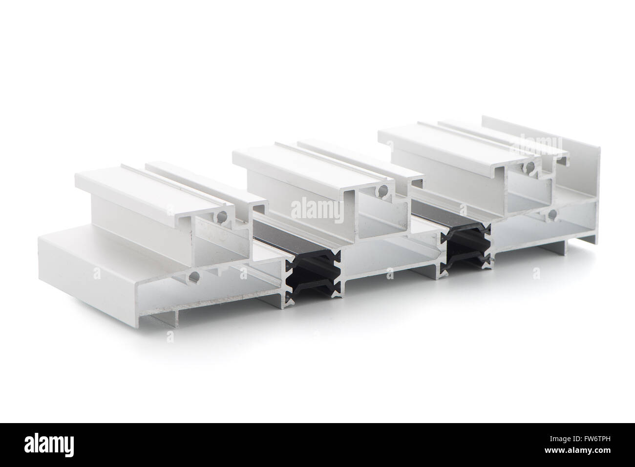 Aluminium profile sample isolated on white background Stock Photo - Alamy