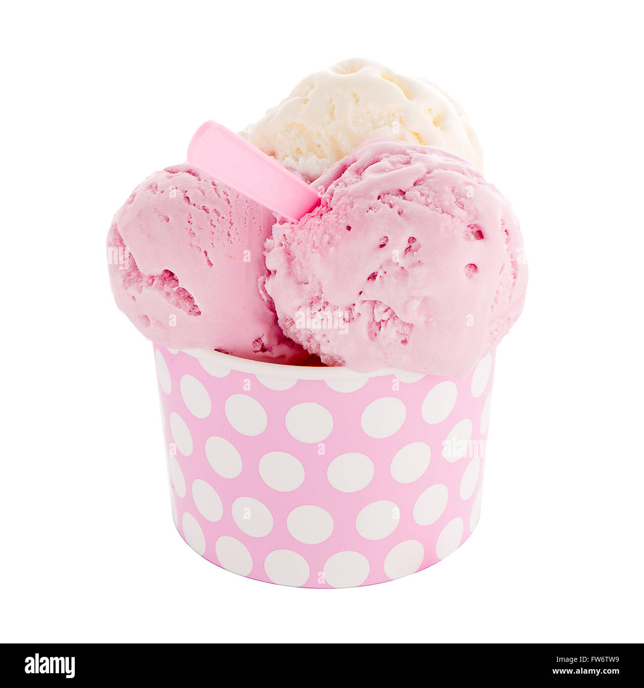 Ice cream scoop in paper cup on white background Stock Photo - Alamy