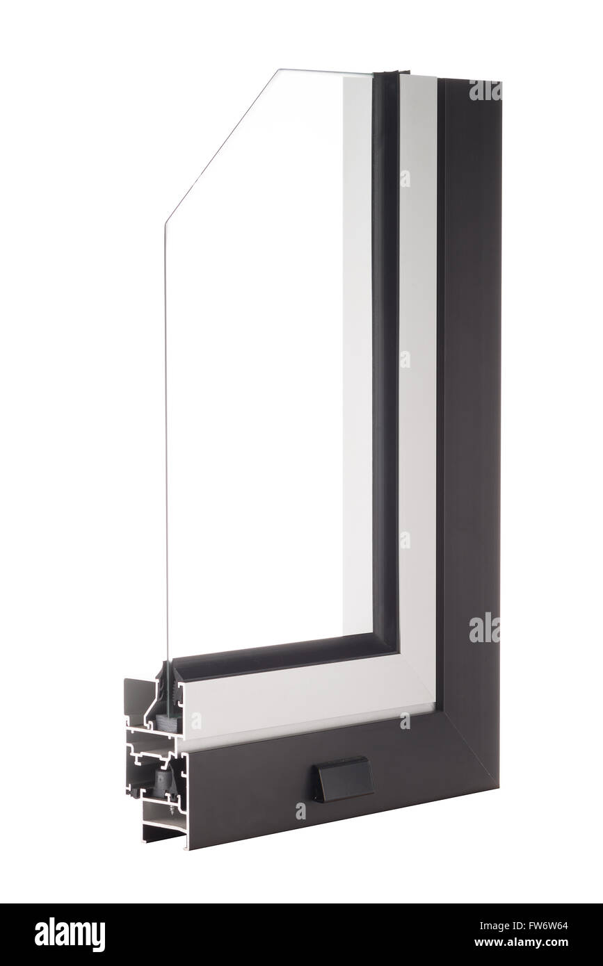 Aluminium window sample isolated on white background Stock Photo - Alamy