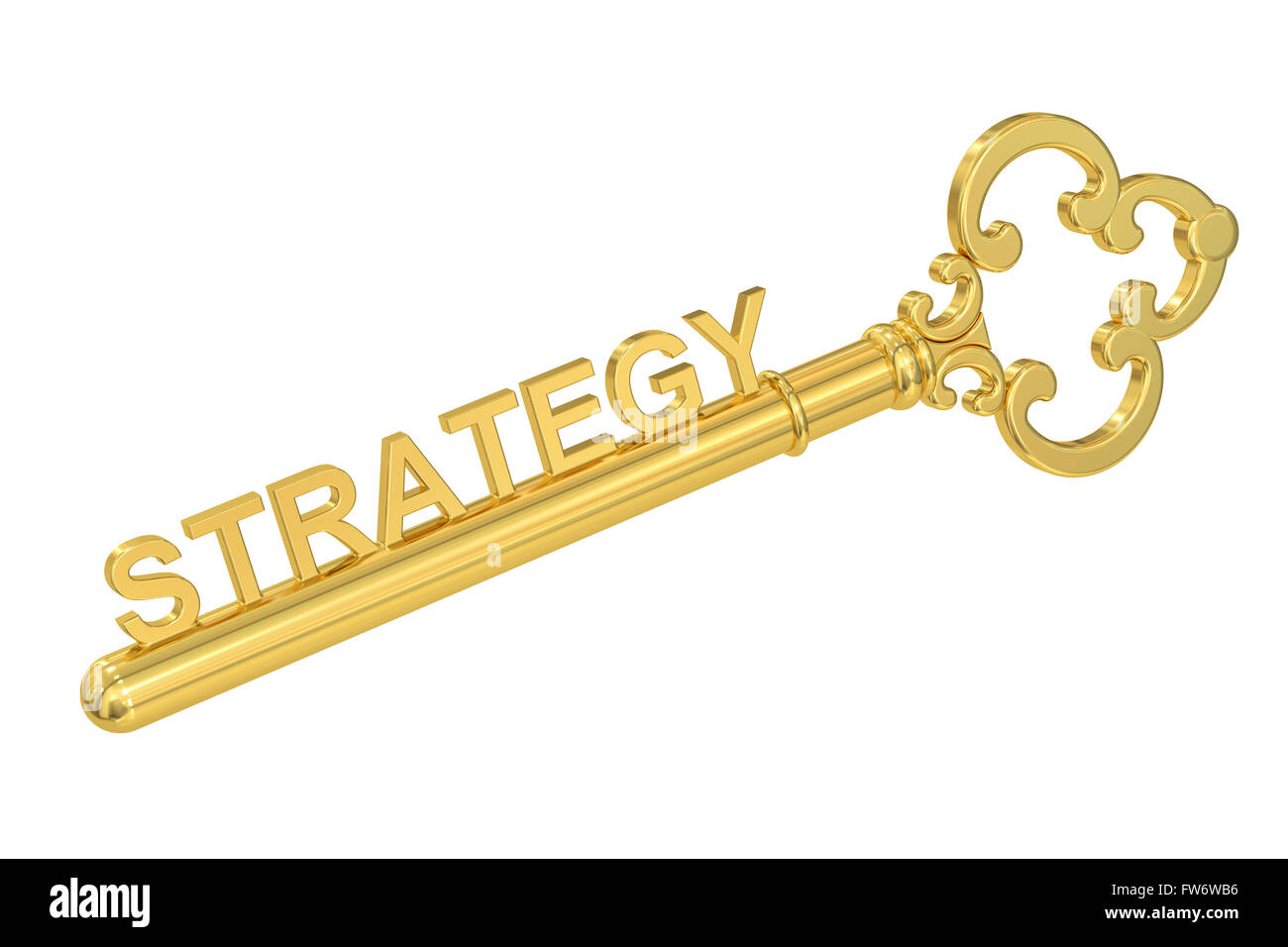 Golden key success illustration Cut Out Stock Images & Pictures - Alamy